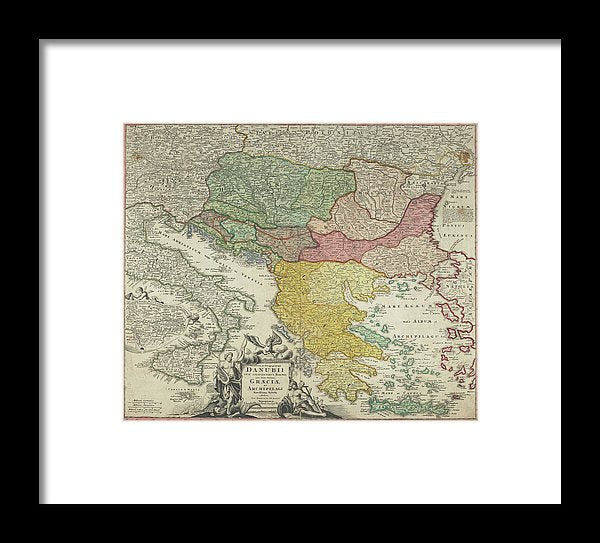 Old Map Of Europe 1720 - Framed Print – Dusty Maps Store