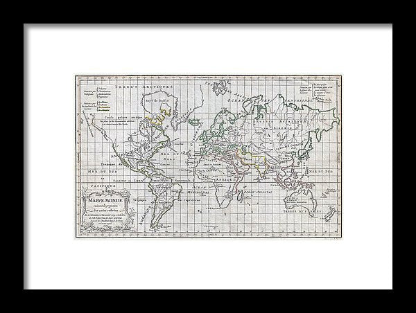 Old 1784 Map Of The World - Framed Print – Dusty Maps Store