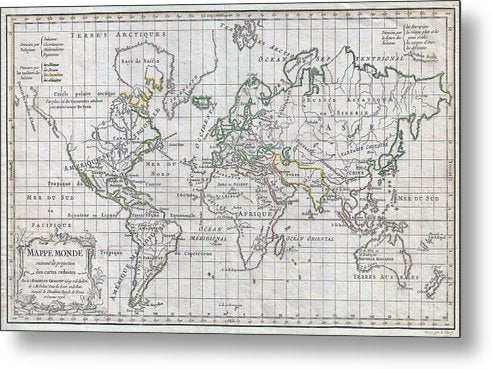 Old 1784 Map Of The World - Metal Print – Dusty Maps Store