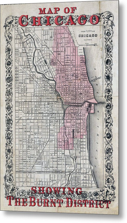 Old Chicago Fire Map - Metal Print – Dusty Maps Store