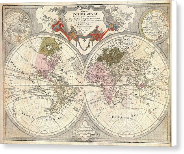 Old 1775 Map Of The World - Canvas Print – Dusty Maps Store