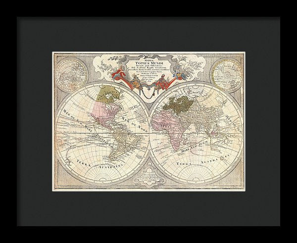 Old 1775 Map Of The World - Framed Print – Dusty Maps Store