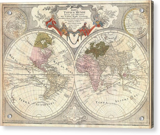 Old 1775 Map Of The World - Acrylic Print – Dusty Maps Store