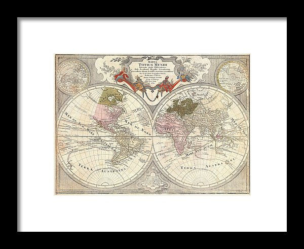Old 1775 Map Of The World - Framed Print – Dusty Maps Store