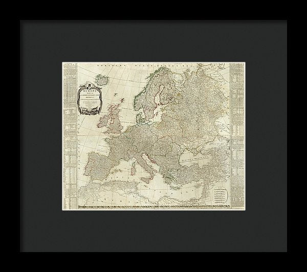 Old Map Of Europe 1787 - Framed Print – Dusty Maps Store