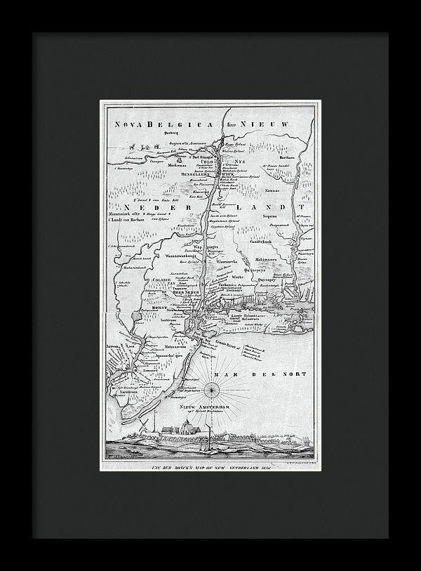 Old New York City Map 1656 - Framed Print – Dusty Maps Store