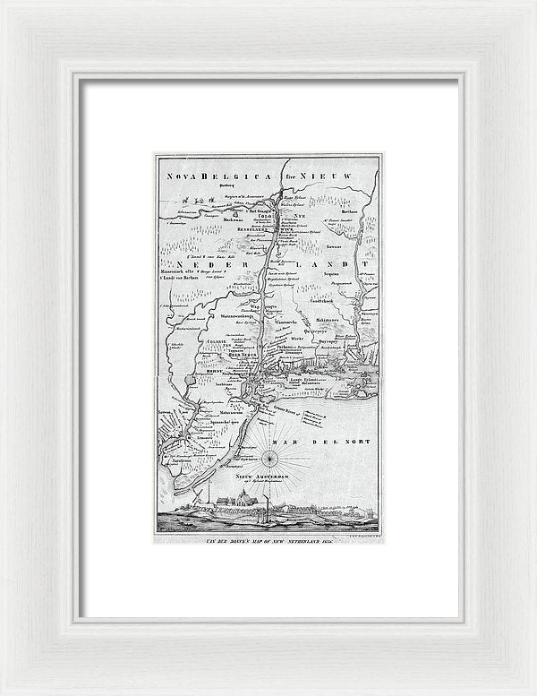 Old New York City Map 1656 - Framed Print – Dusty Maps Store