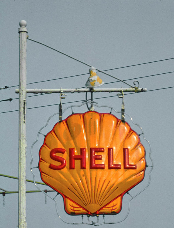 Old, Vintage Shell Gas Station Sign - Art Print – Dusty Maps Store