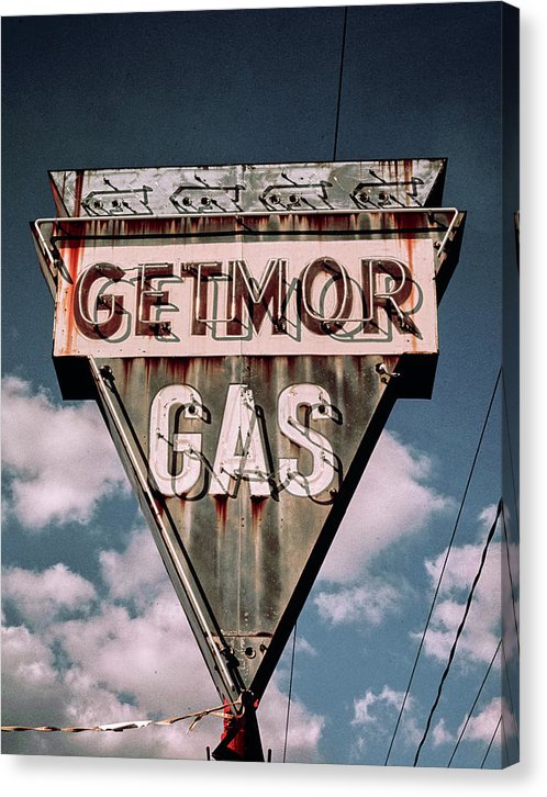 Vintage Gas Station Sign - Getmor Gas - Canvas Print – Dusty Maps Store