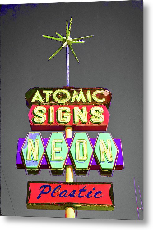 Vintage Sign - Atomic Signs - Metal Print – Dusty Maps Store